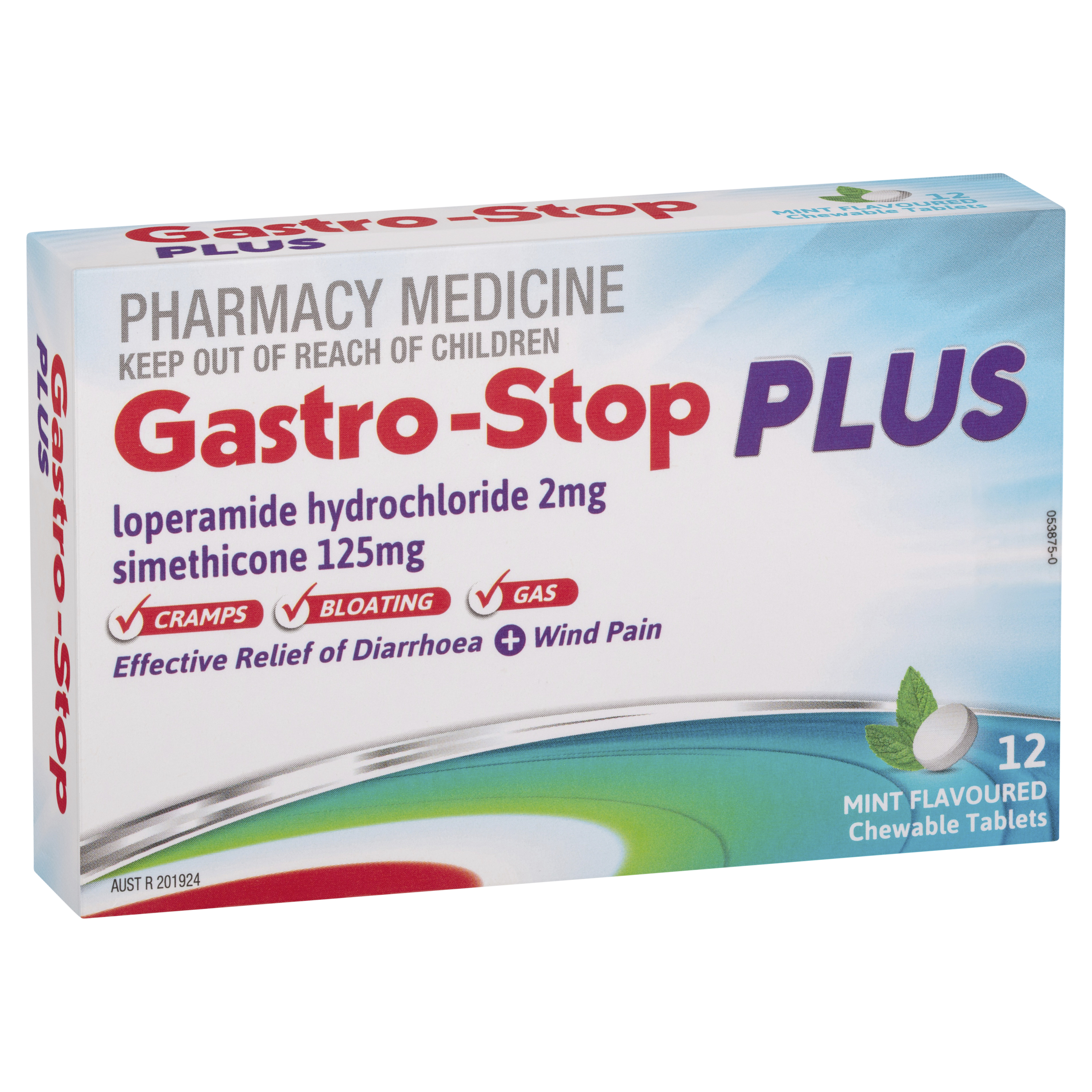 Gastro Stop Plus Diarrhoea Relief Mint Flavoured Chewable Tablets 12 pack